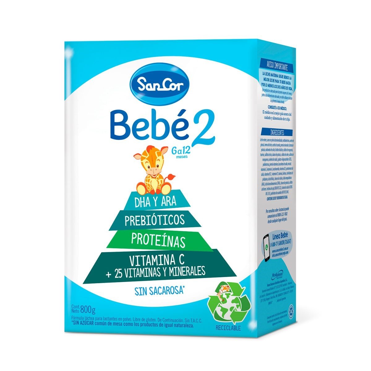 Sancor Bebe Leche Infantil Polvo Etapa 2 (800 Gr), Sancor Bebe Leches ...