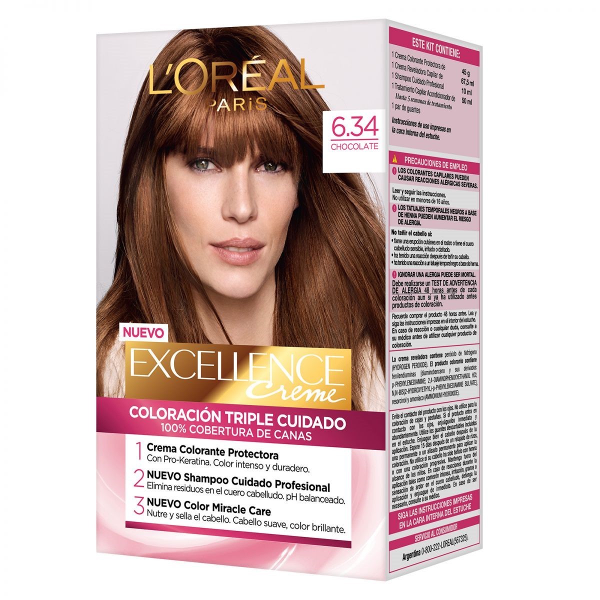Excellence Kit Coloracion 6.34 Chocolate, Excellence Tinturas ...